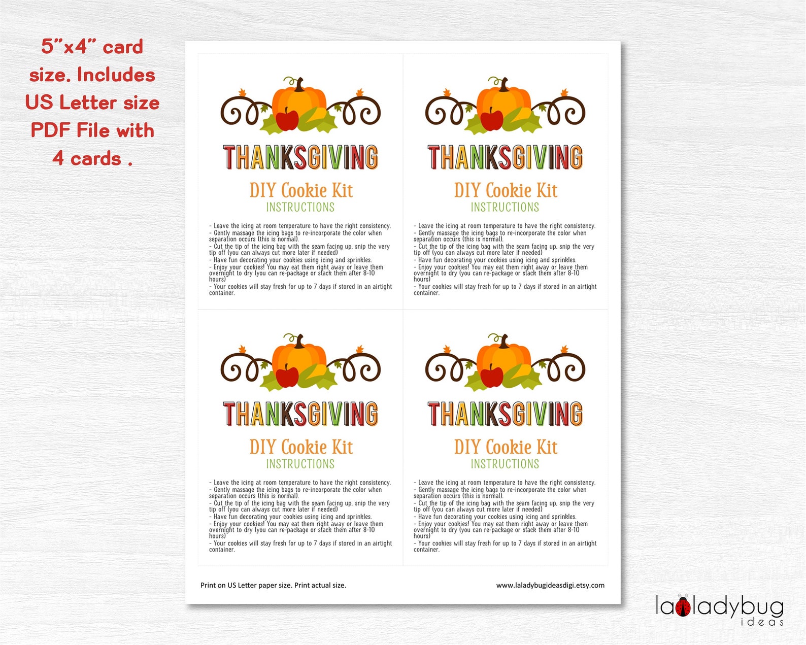 Thanksgiving Cookie Kit Instructions. Thanksgiving DIY Cookie Kit ...