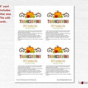 Thanksgiving Cookie Kit Instructions. Thanksgiving DIY Cookie Kit ...