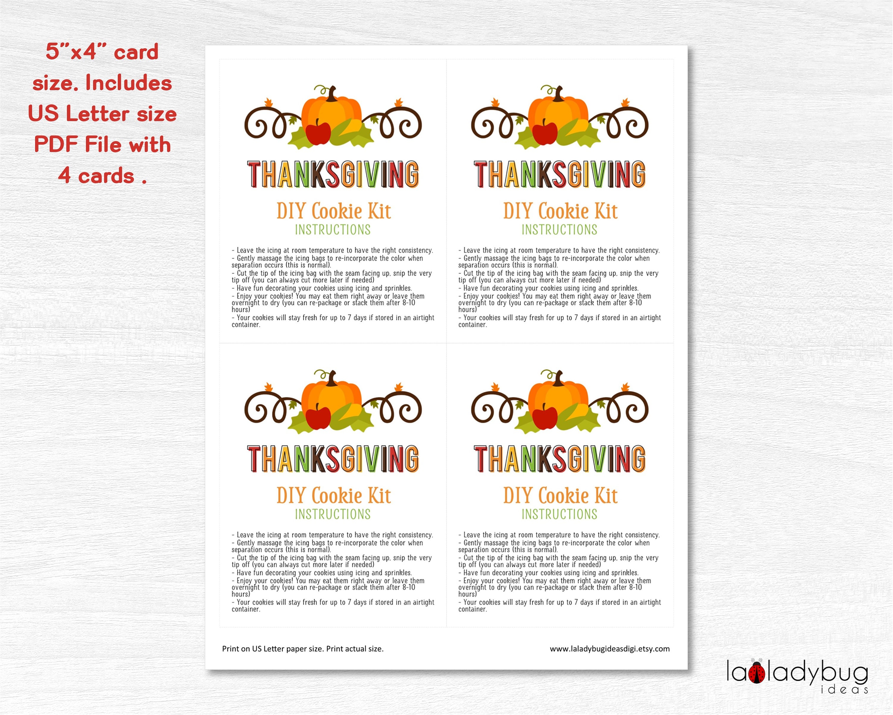 Thanksgiving Cookie Kit Instructions. Thanksgiving DIY Cookie Kit ...