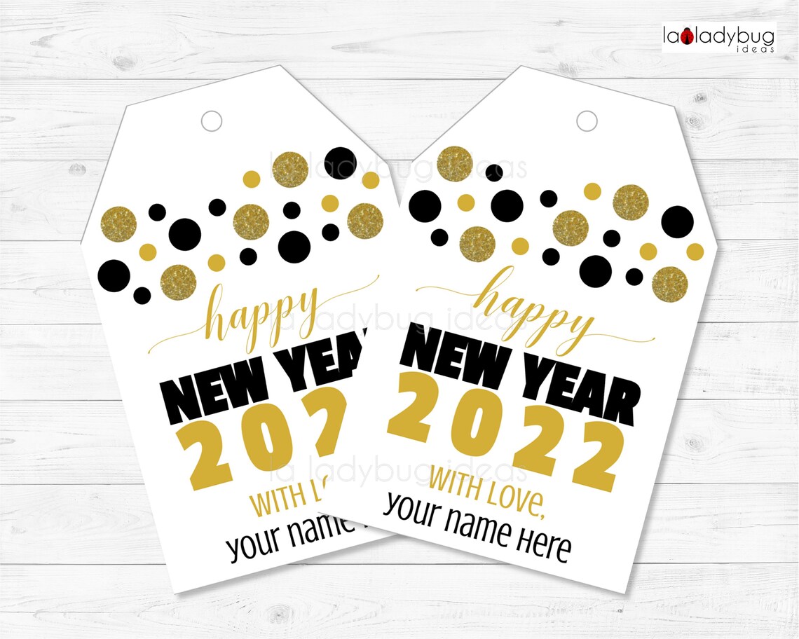 Editable New Year Gift Tags. Printable New Year Tags. Editable | Etsy