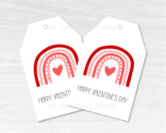 Valentines Rainbow Tags. Gift Tags for Valentines Day. | Etsy