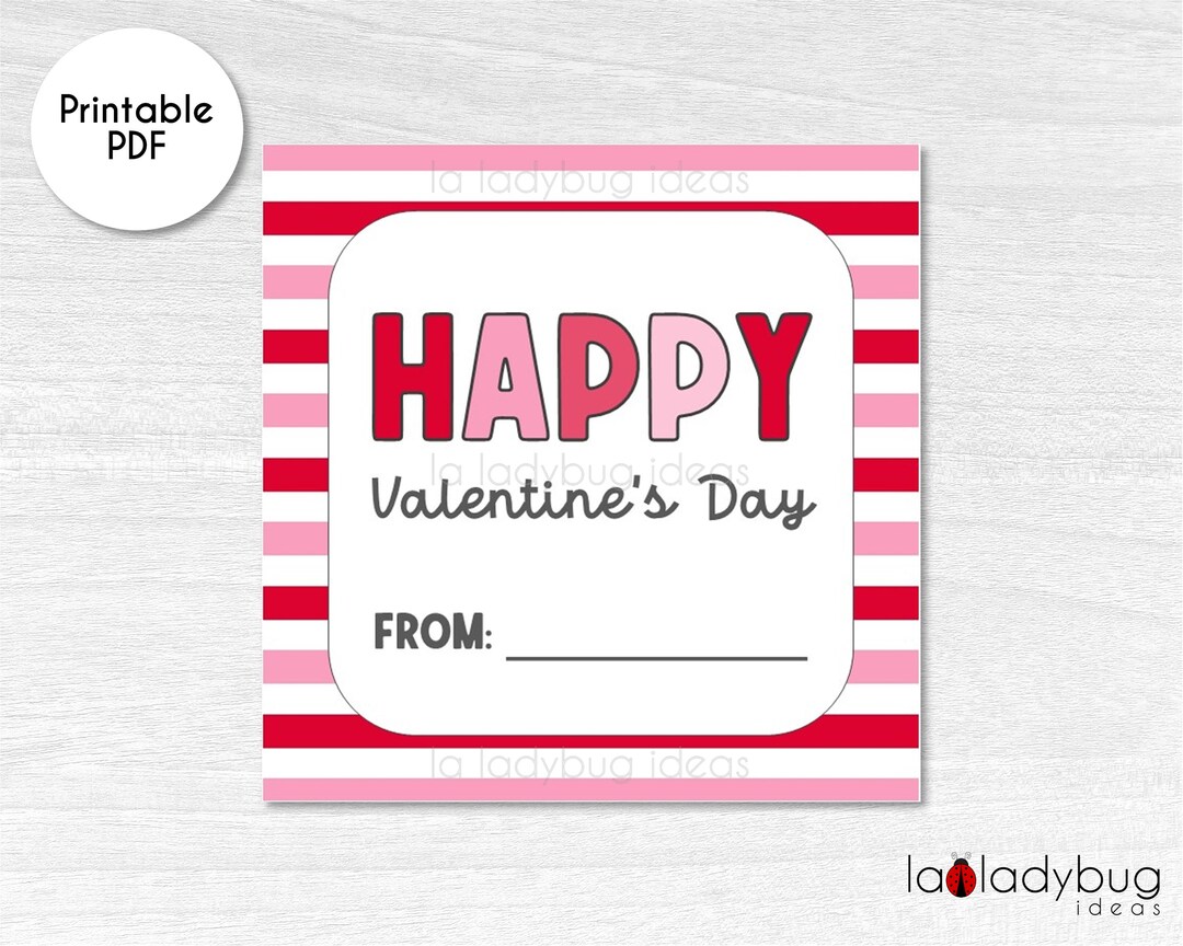 Printable Valentines Day Tag. Valentine's Day Gift Tag. Valentine ...