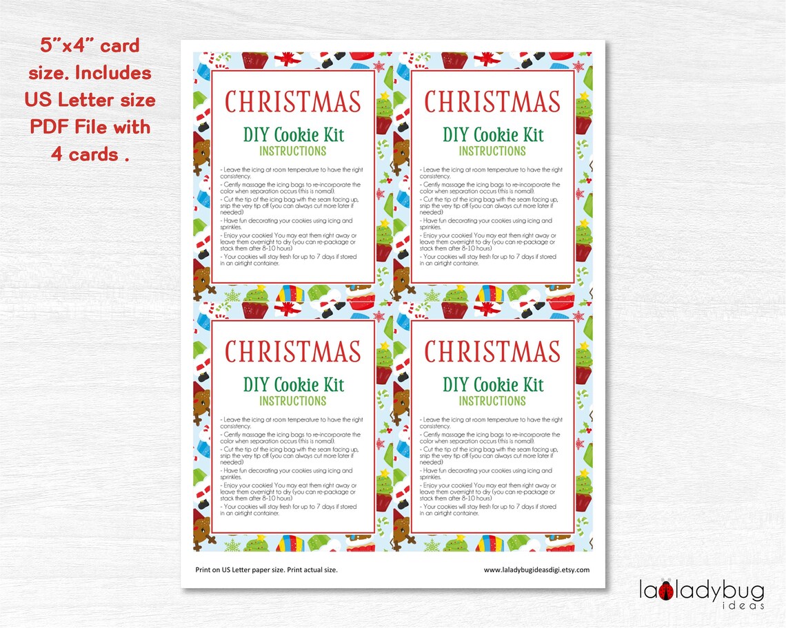 Christmas Cookie Kit Instructions. Merry Christmas DIY Cookie Kit ...