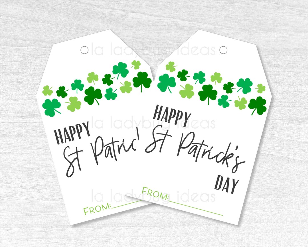St Patricks Day Gift Tags. Gift Tags for St Patricks Day. Printable PDF ...