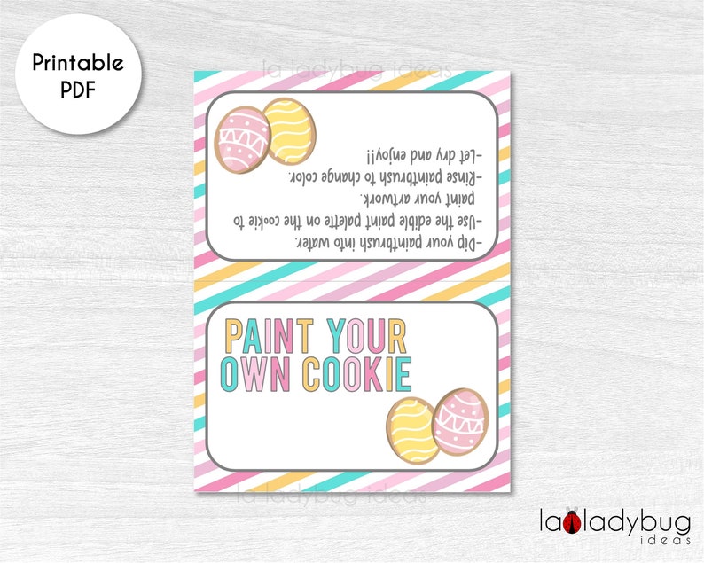 Paint Your Own Cookie Bag Topper, Easter Card (PDF) - Etsy