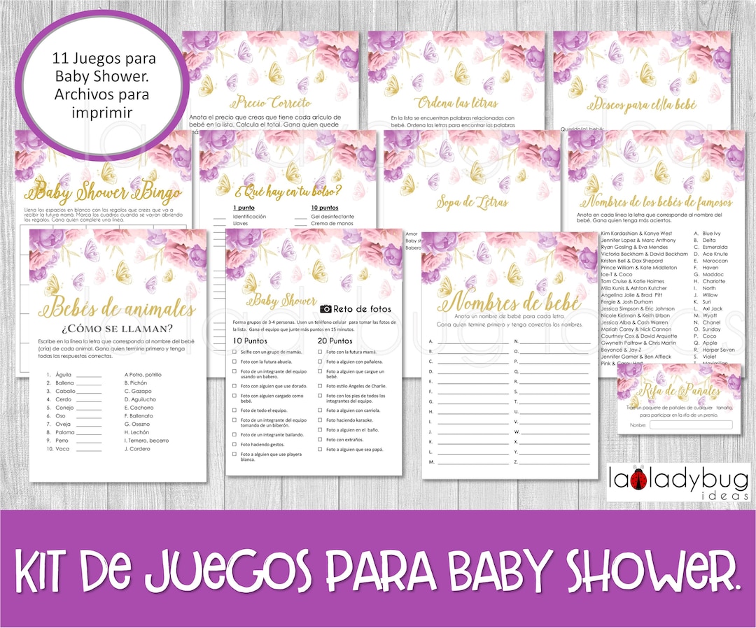 Juegos Baby Shower Para Imprimir. 11 Juegos En PDF. Baby Shower Games ...