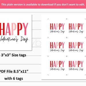 Printable Valentines Day Gift Tags. Editable Valentines Day Gift Tags ...