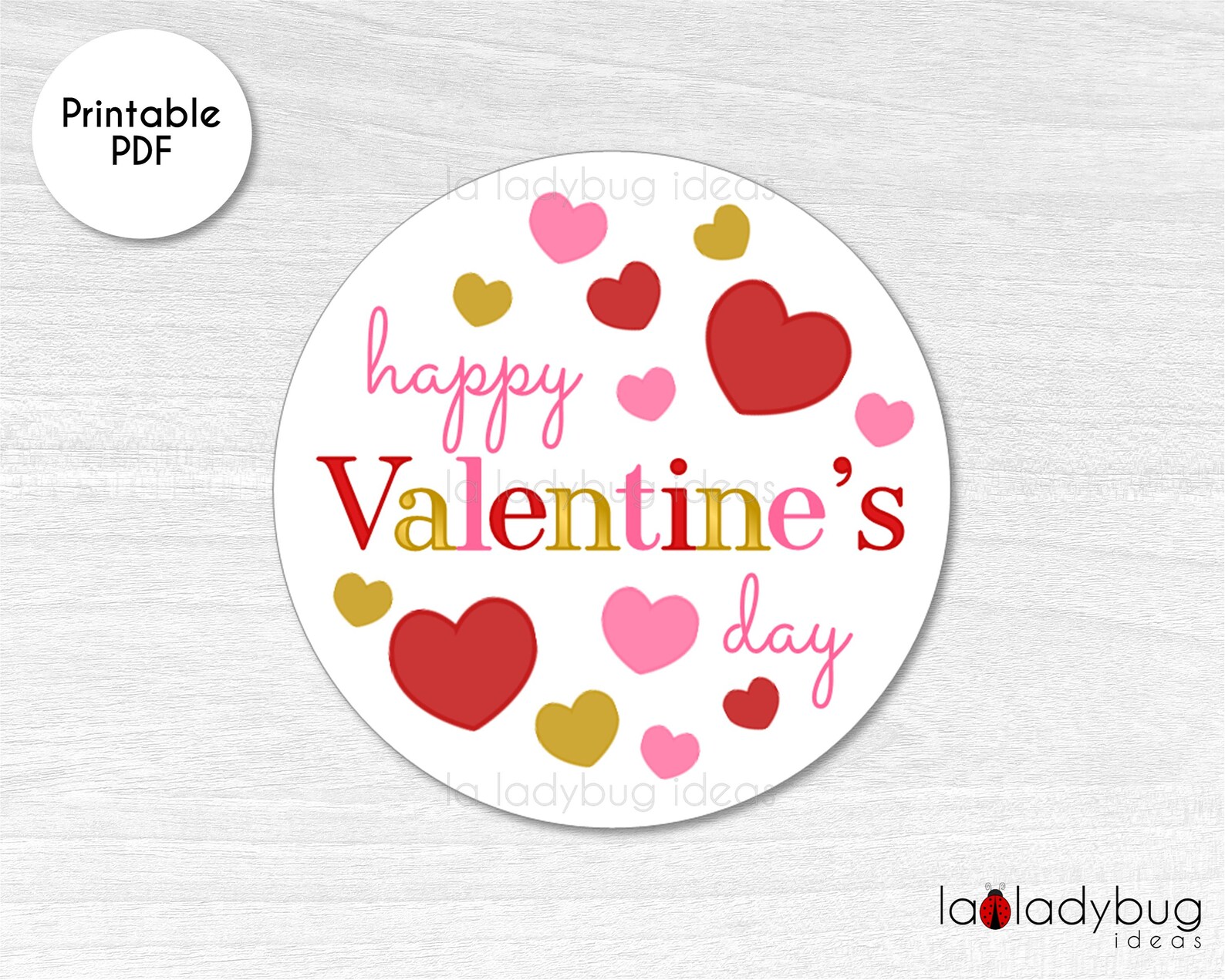 Happy Valentine's Day Tag. Valentines Day Printable - Etsy