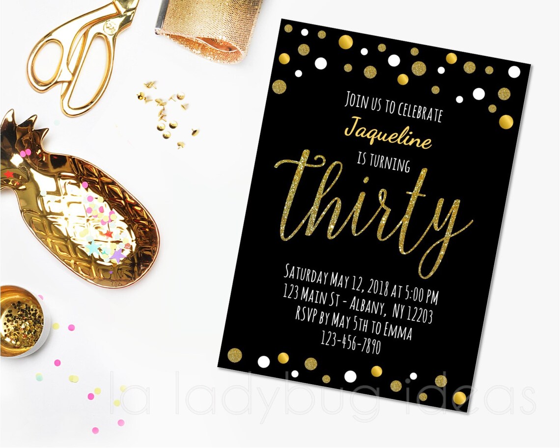 Editable Thirty Birthday Invitation. 30th Birthday Party - Etsy