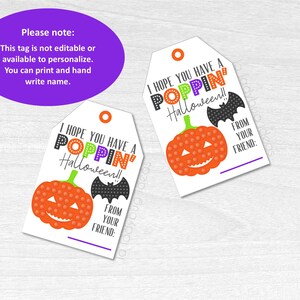 Halloween Gift Tags. Poppin Halloween Gift Tags. Printable PDF. Instant ...