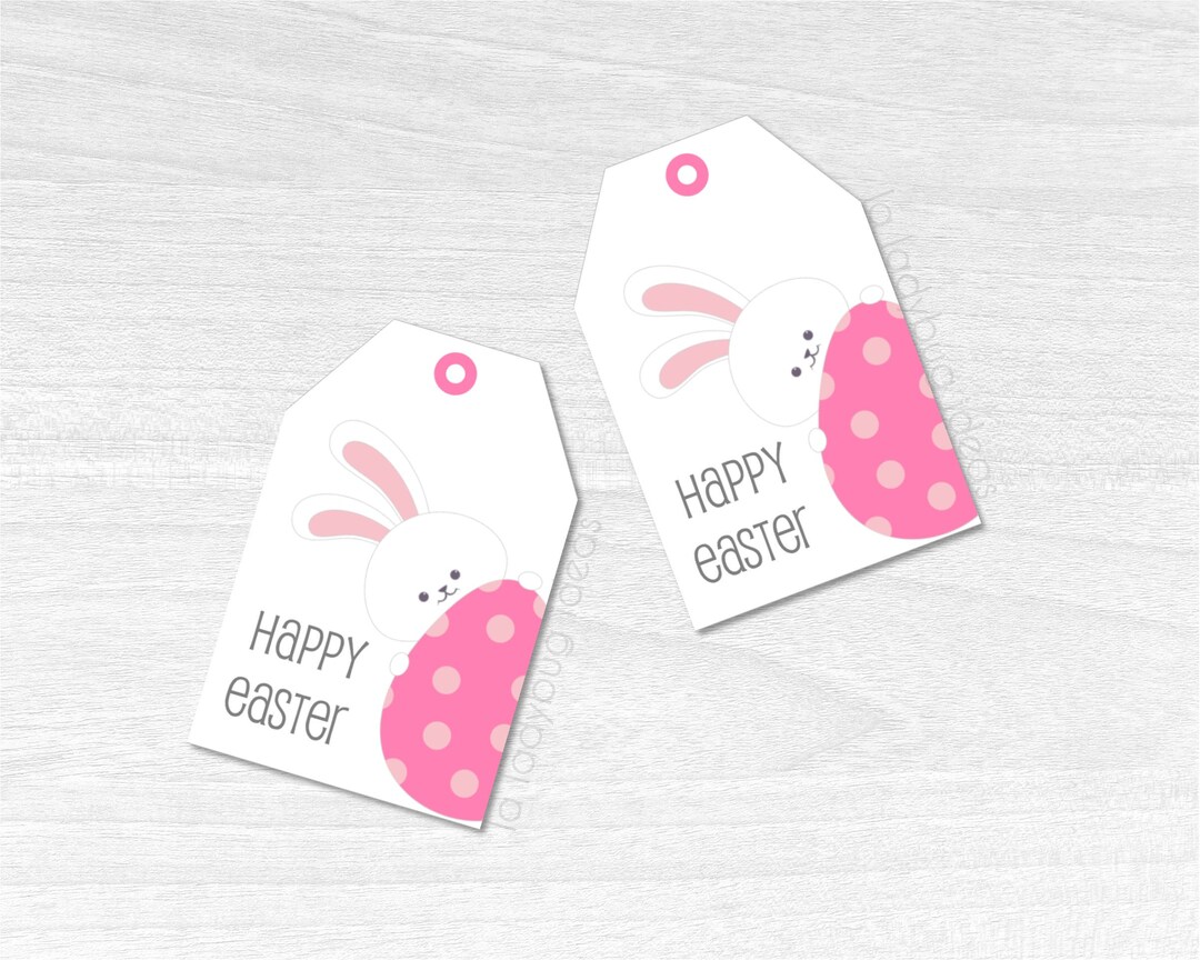 Bunny Easter Gift Tags, Printable Basket Tags (PDF Download) - Etsy