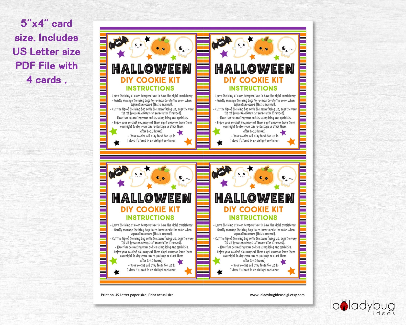 Halloween DIY Cookie Kit Printable Card. Halloween Cookie Kit ...