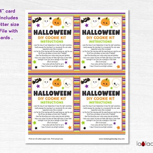 Halloween DIY Cookie Kit Printable Card. Halloween Cookie Kit ...