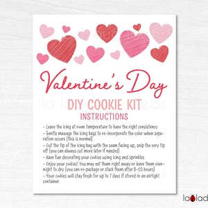 Valentine's Day DIY Cookie Kit Instructions. Valentine DIY Cookie Kit ...