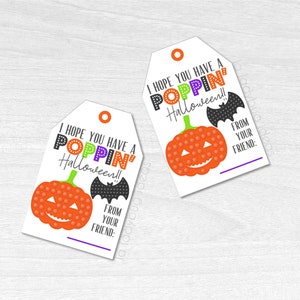 Halloween Gift Tags. Poppin Halloween Gift Tags. Printable PDF. Instant ...
