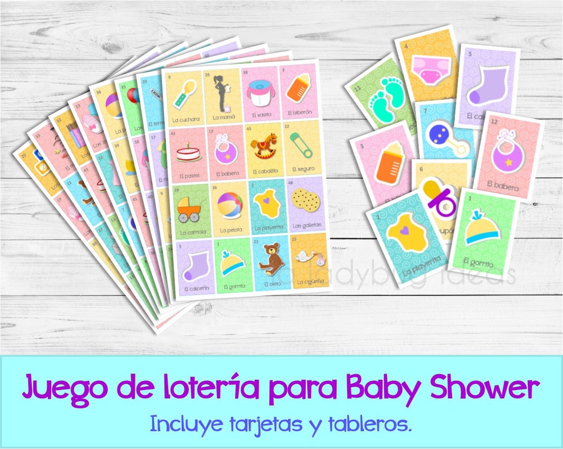 Baby Shower Loteria Game, Spanish Bingo, Printed Cards - Etsy