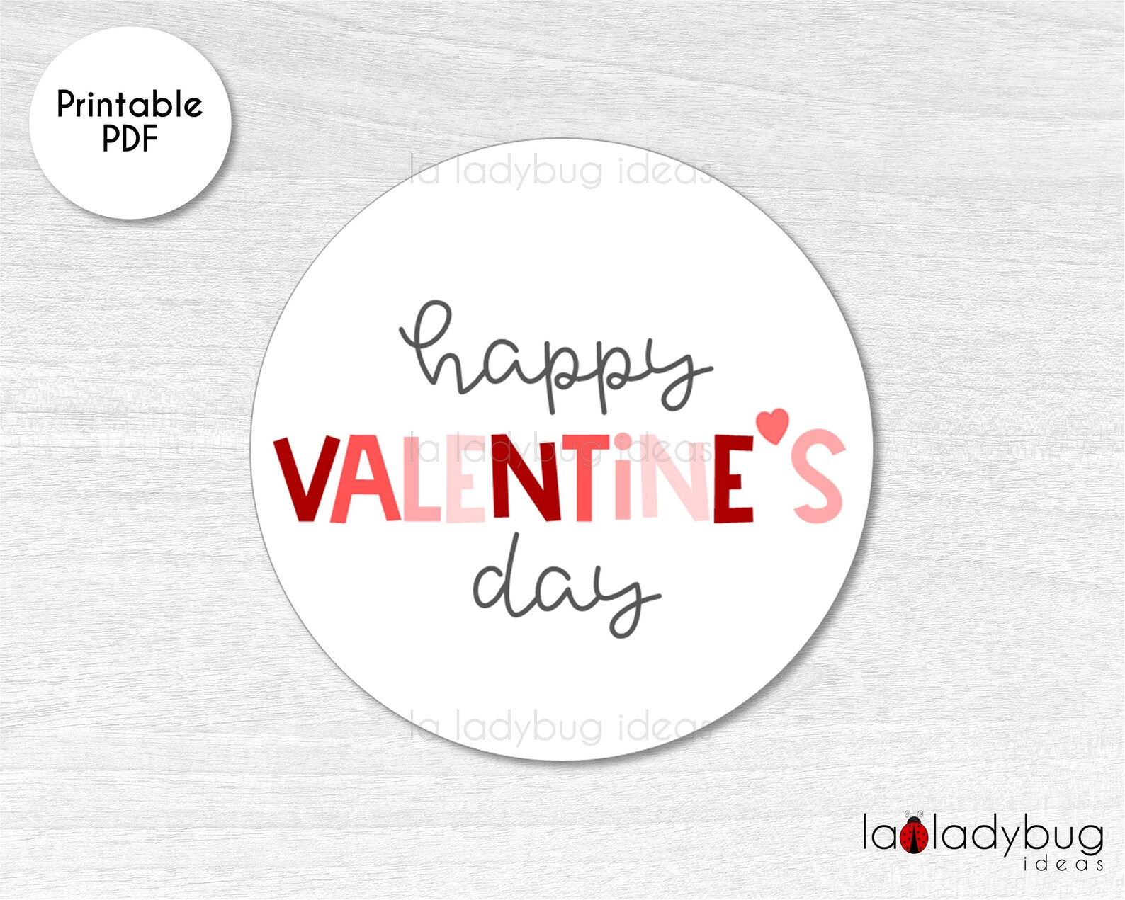 Happy Valentines Sticker. Valentines Day Printable Sticker. - Etsy