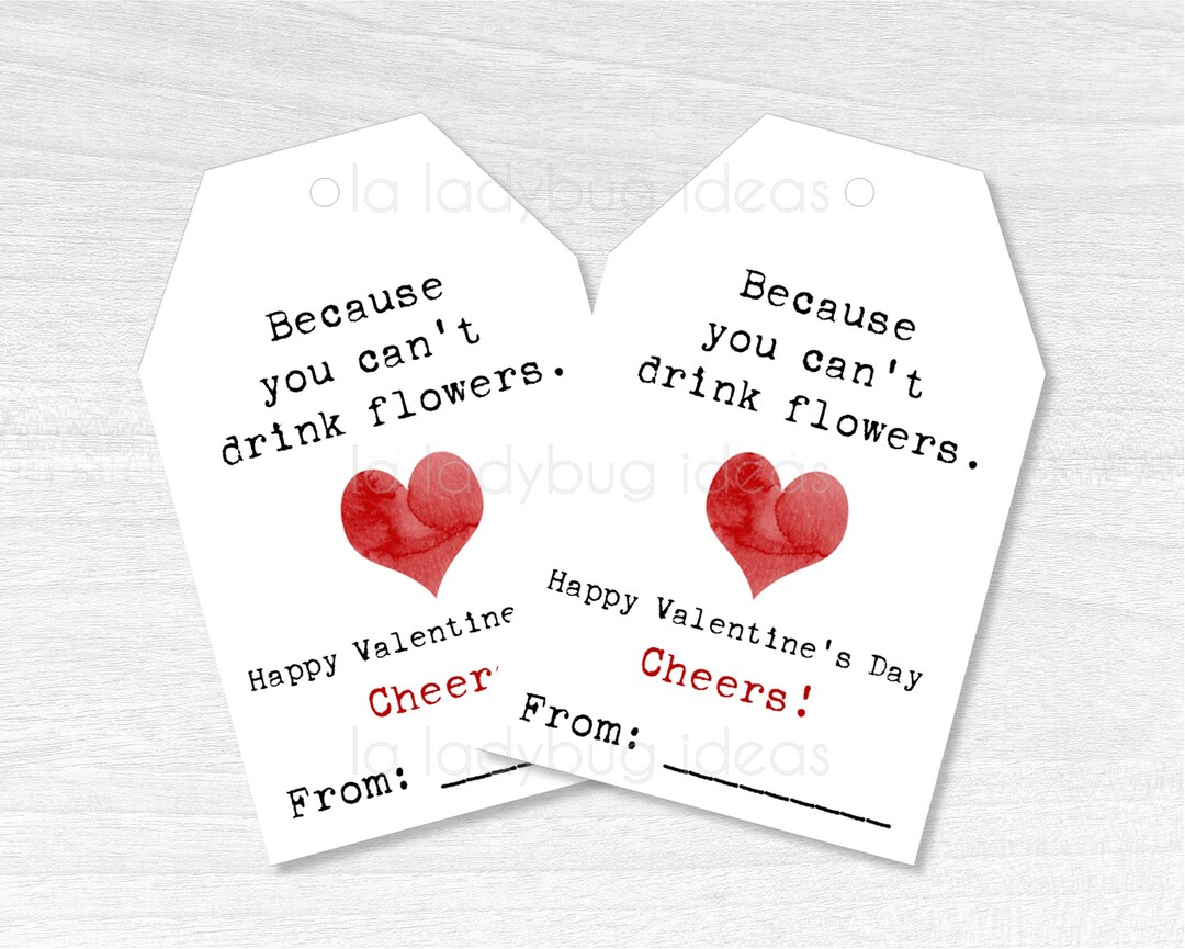 Valentine's Day Gift Tags. Tags for Valentine's Day Drink. Printable ...