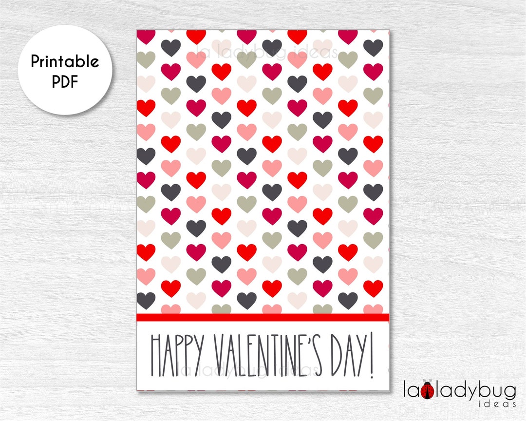 Valentine's Day Cookie Card: Printable Treat Card (PDF) - Etsy