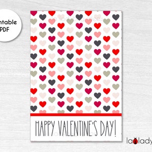 Valentine's Day Cookie Card. Happy Valentines Day Mini Card for Cookies ...