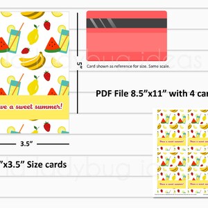 Printable Cookie Card. Summer Card for Cookies. Digital Cookie Treat ...