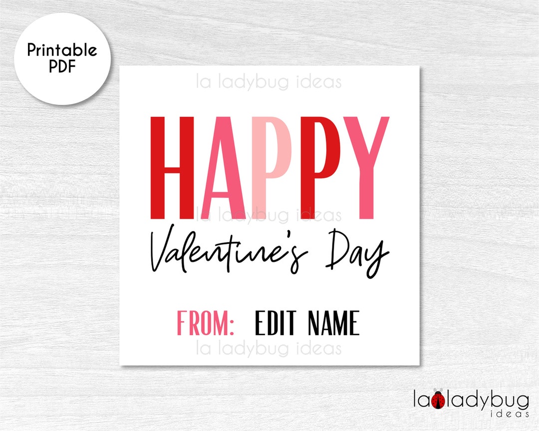 Printable Valentines Day Gift Tags. Editable Valentines Day Gift Tags ...