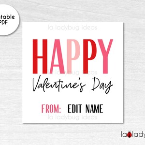 Printable Valentines Day Gift Tags. Editable Valentines Day Gift Tags ...