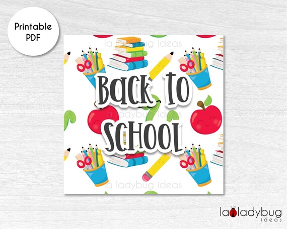 Printable Cookie Square Tag. Back to School Square Card for | Etsy