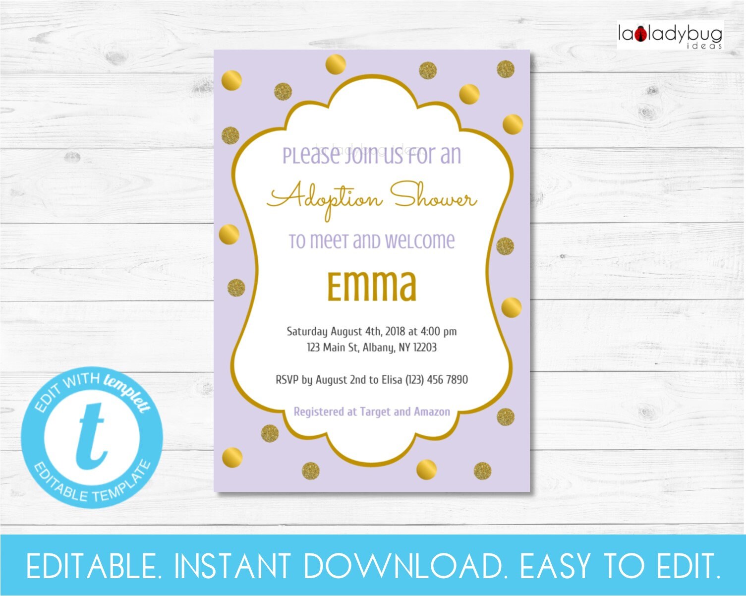 Editable Adoption shower invitation. Adoption party | Etsy