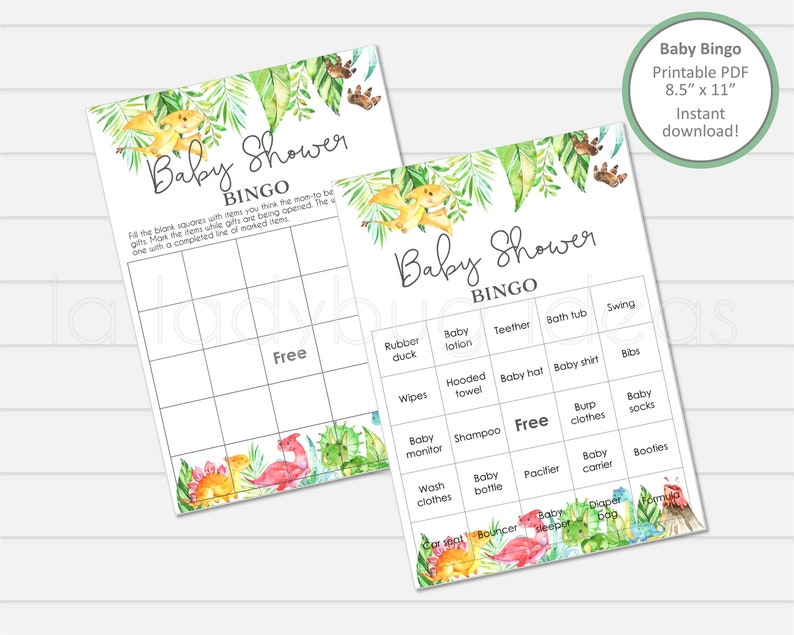 Baby Shower Games Set. Dinosaurs. Bingo Photo Challenge Baby | Etsy