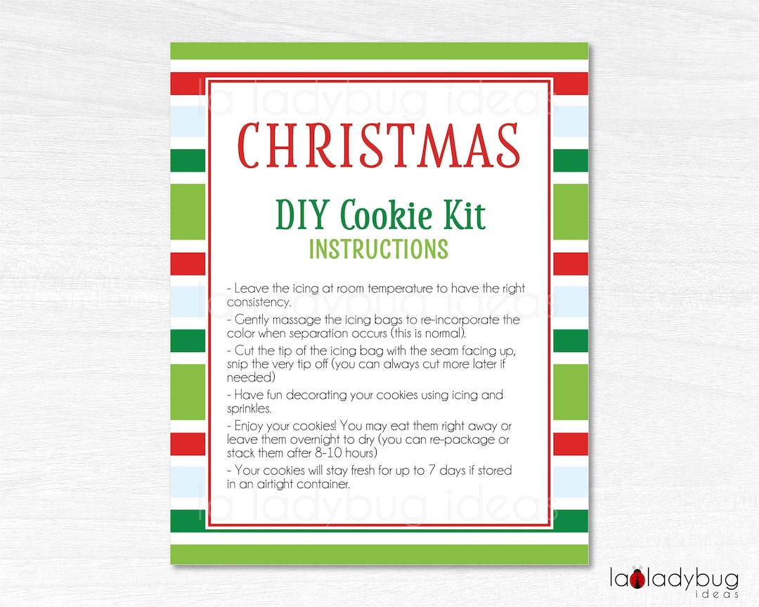 Christmas Cookie Kit Instructions. Merry Christmas DIY Cookie Kit ...