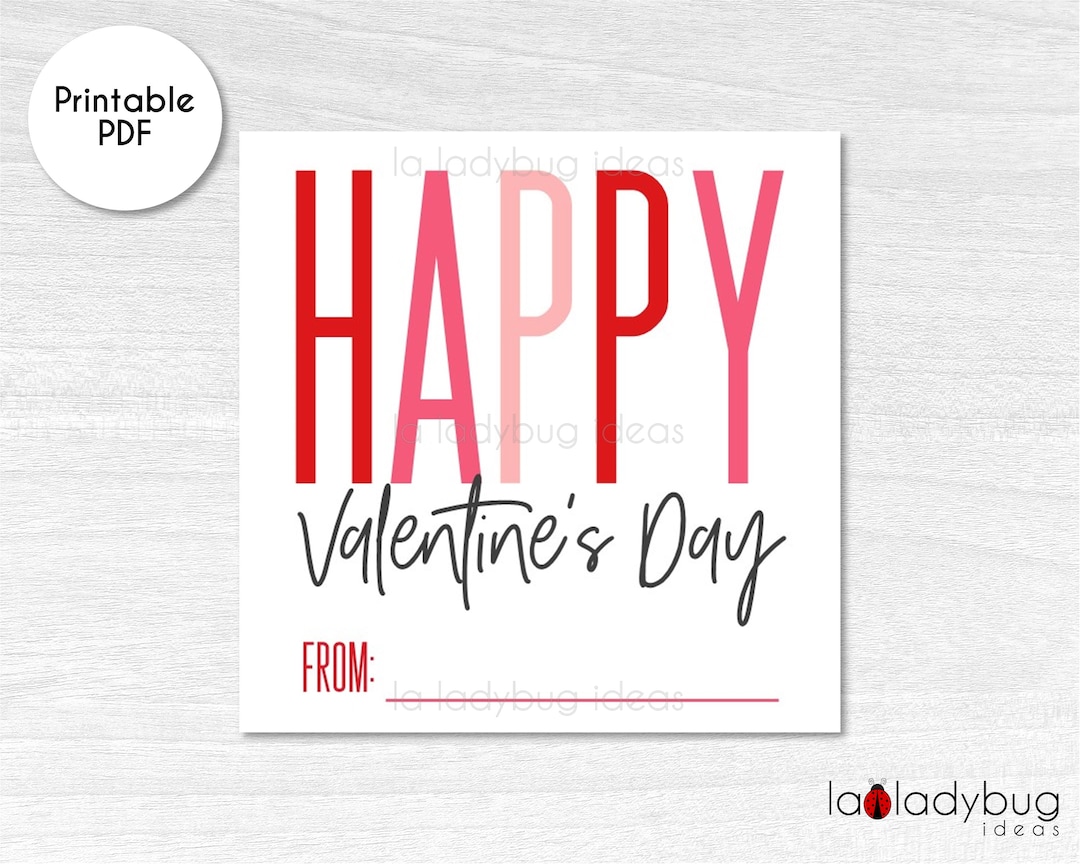 Printable Valentines Tags. Valentine's Day Gift Tag. Valentine Cookie ...