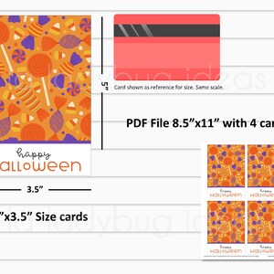 Halloween Cookie Card Printable File. Halloween Card for Cookies ...