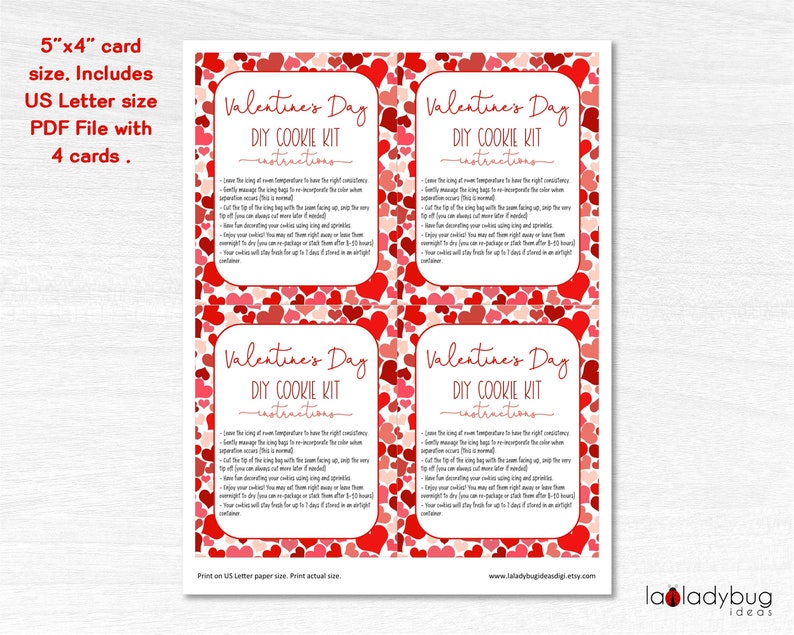 Valentine's Day DIY Cookie Kit Instructions. Valentine DIY - Etsy