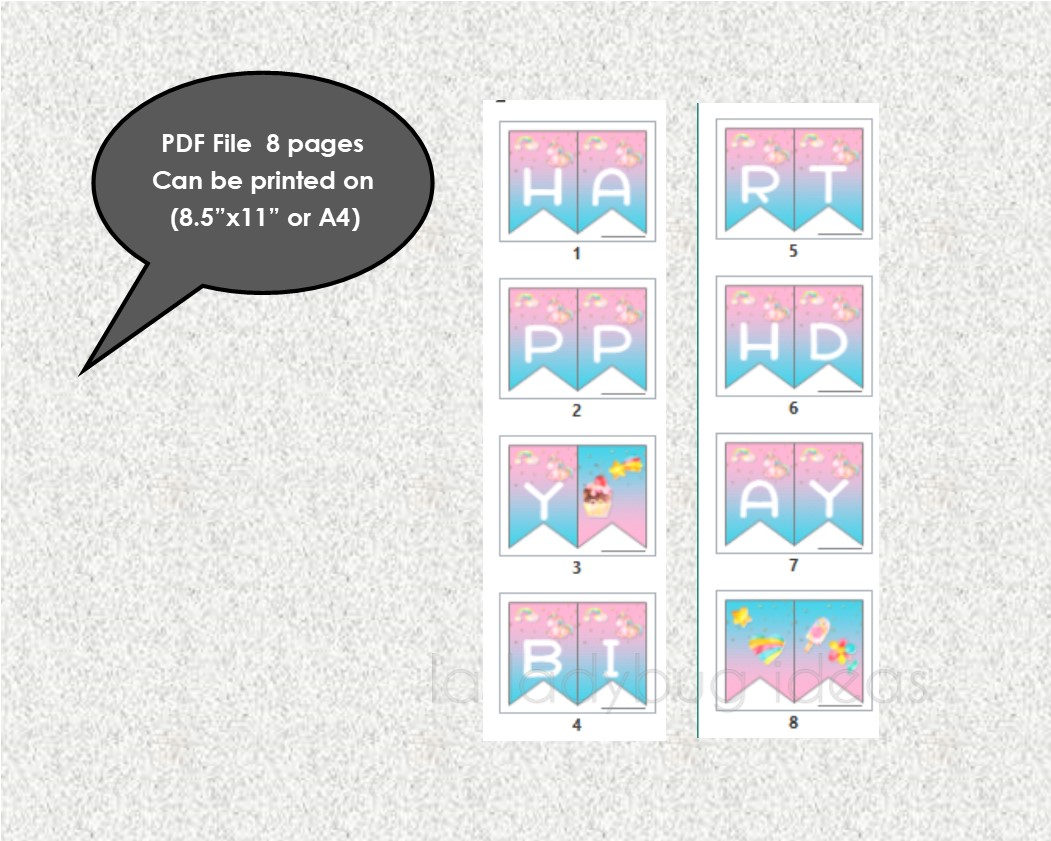 Unicorn Birthday Banner. Printable. Girl Birthday Party | Etsy