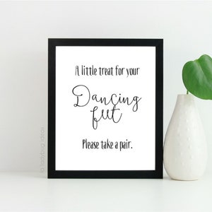 Dancing Feet Printable Sign. Modern Wedding Sign. PDF Instant Download ...