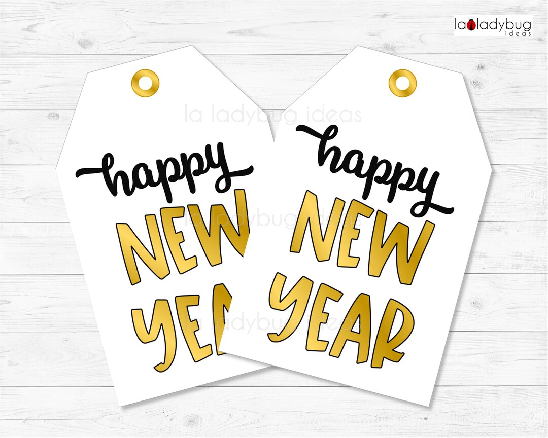 Happy New Year Gift Tags. Tags for New Year. Printable PDF. Instant ...