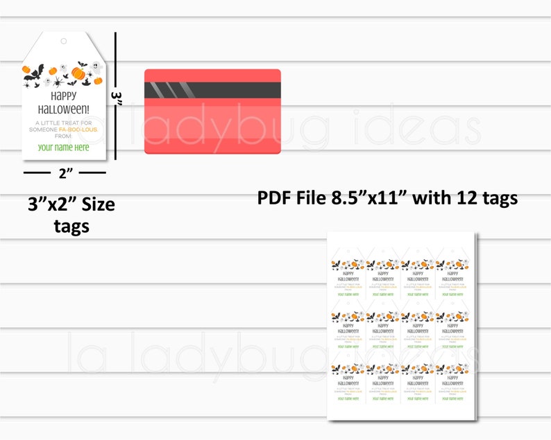 Editable Halloween Gift Tags. Printable Halloween Tags. - Etsy
