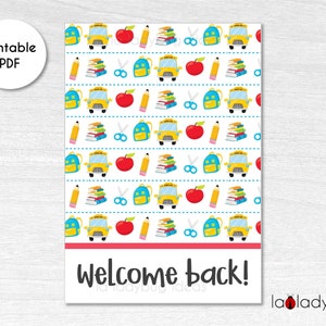 Welcome Back to School Cookie Card. Back to School Card for Cookies ...