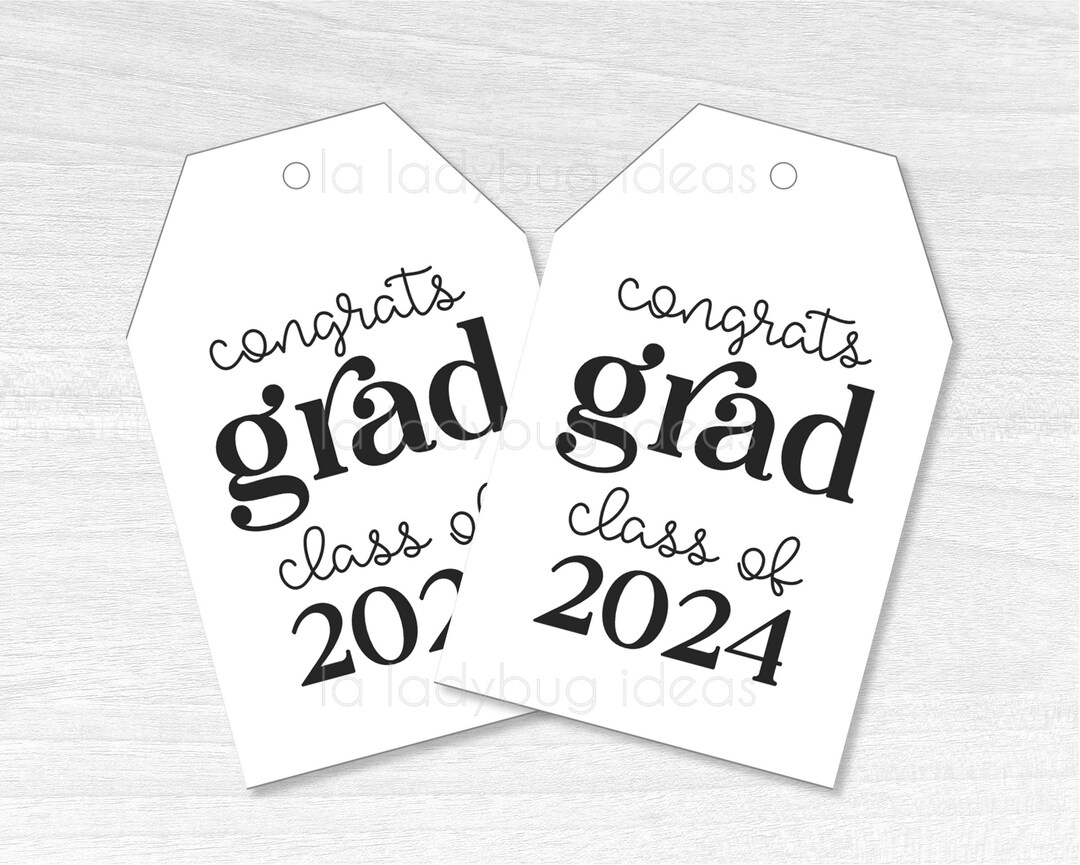 Graduation Gift Tags. Gift Tags for Class of 2024. Printable PDF ...