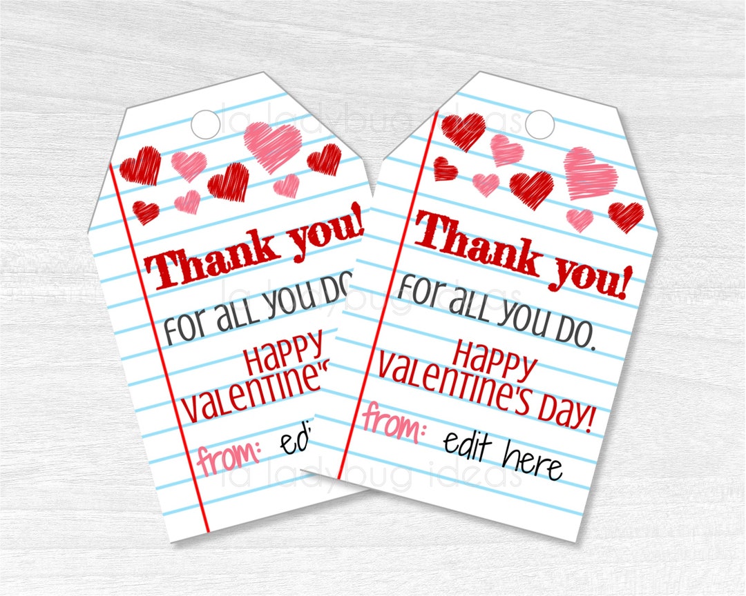 Editable Valentine's Day Gift Tags. Printable Valentines Day Tags for ...