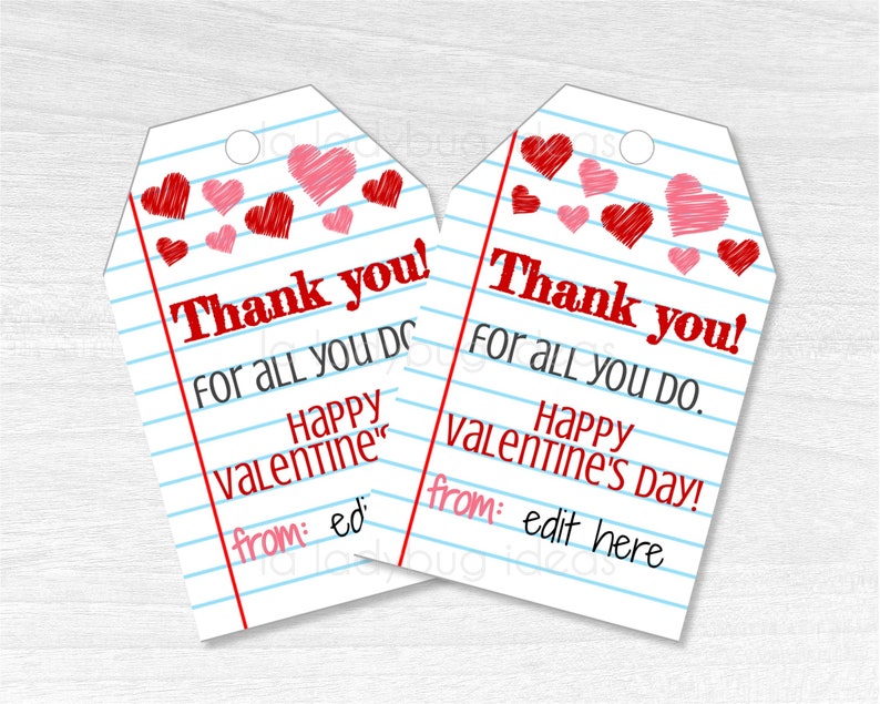 Editable Valentine's Day Gift Tags. Printable Valentines Day Tags for ...