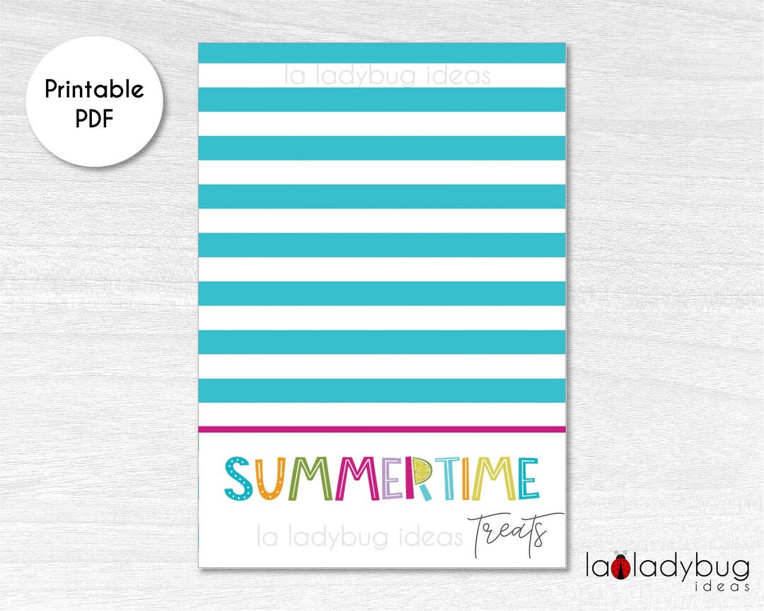 Summertime Printable Cookie Card. Summer Card for Cookies. Digital ...