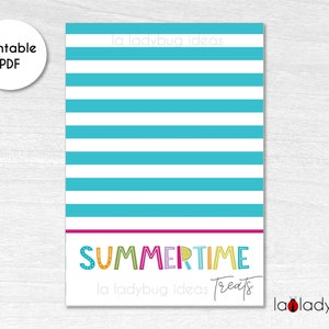 Summertime Printable Cookie Card. Summer Card for Cookies. Digital ...