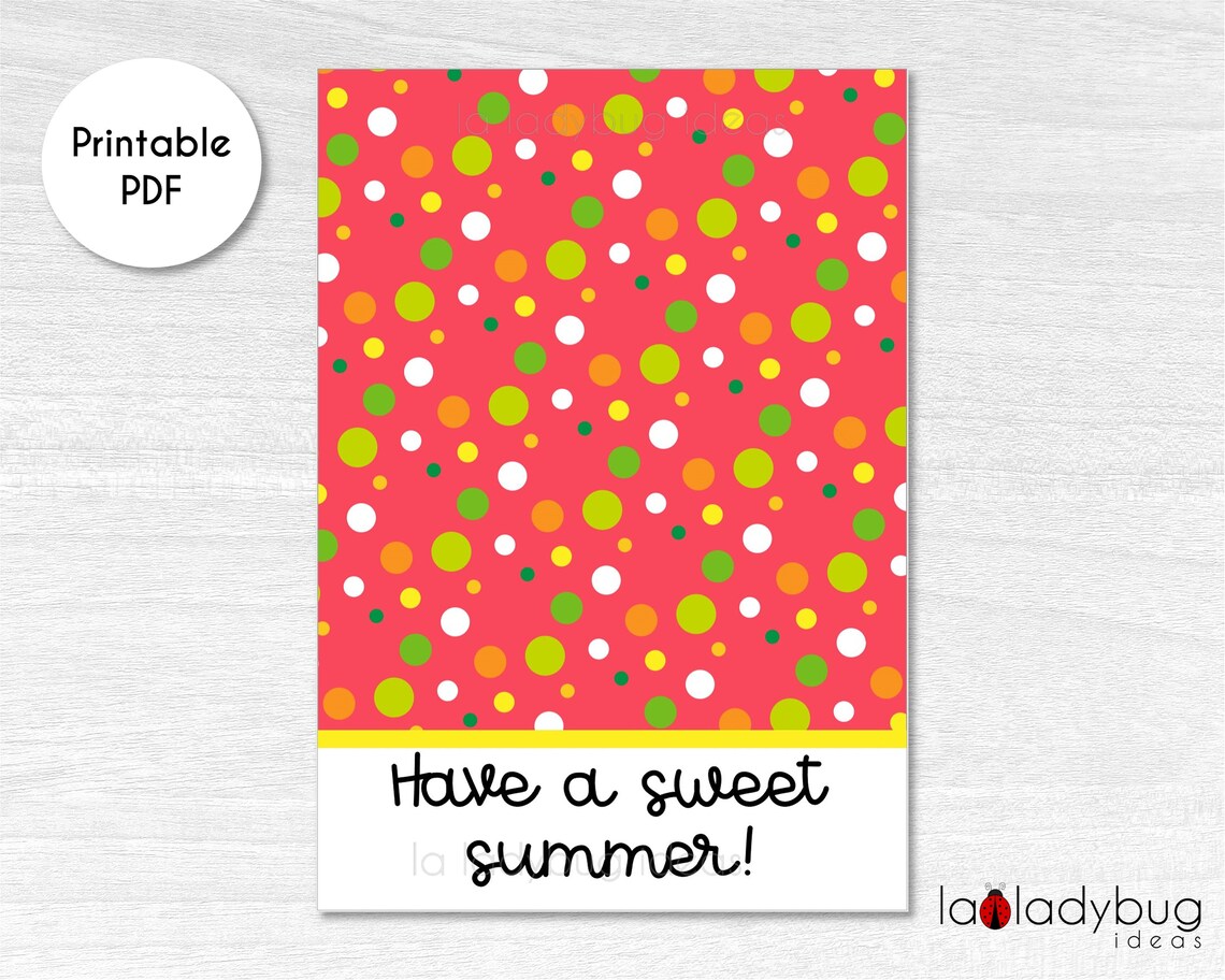 Printable Mini Cookie Card. Summer Card for Cookies. Digital - Etsy