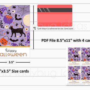 Halloween Cookie Card Printable File. Halloween Card for Cookies ...