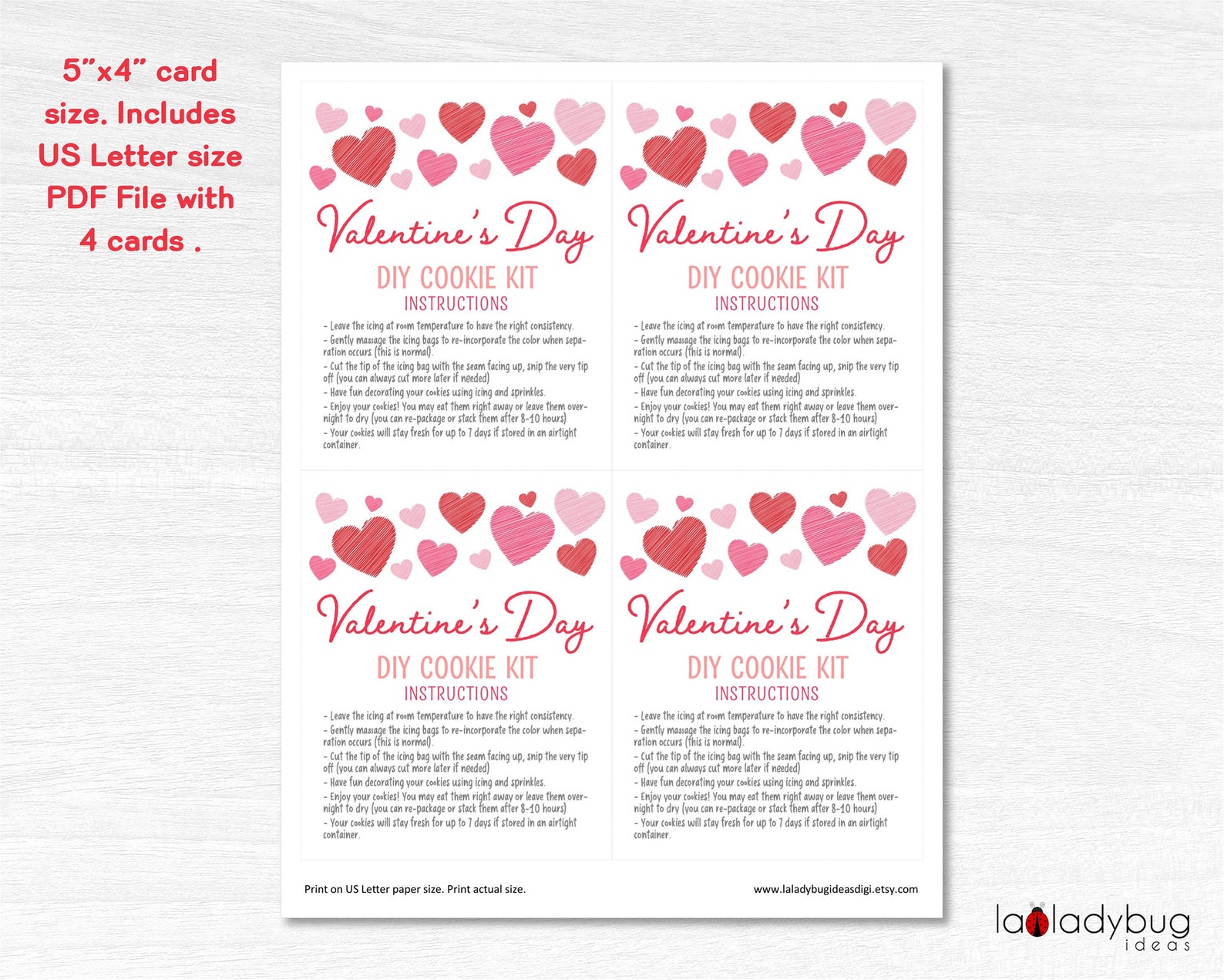 Valentine's Day DIY Cookie Kit Instructions. Valentine DIY - Etsy