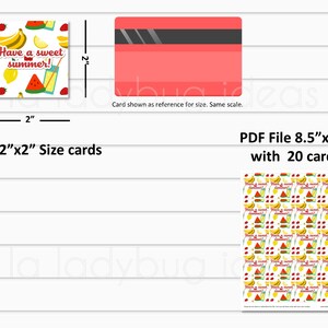 Printable Cookie Square Tag. Summer Square Card for Cookies. Digital ...