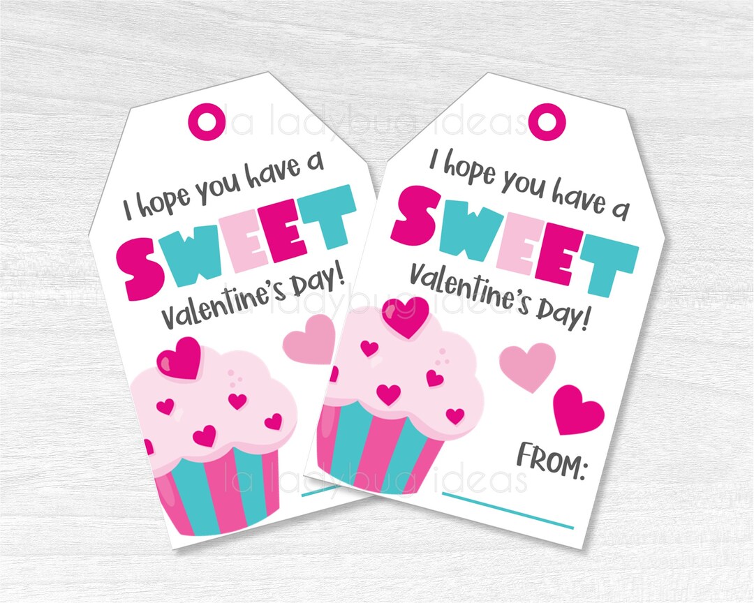 Valentine Teacher Tag. Printable Gift Tags for Valentines Day. Sweet ...