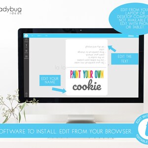 Editable Paint Your Own Cookie Bag Topper. Printable PYO Cookie Cards ...